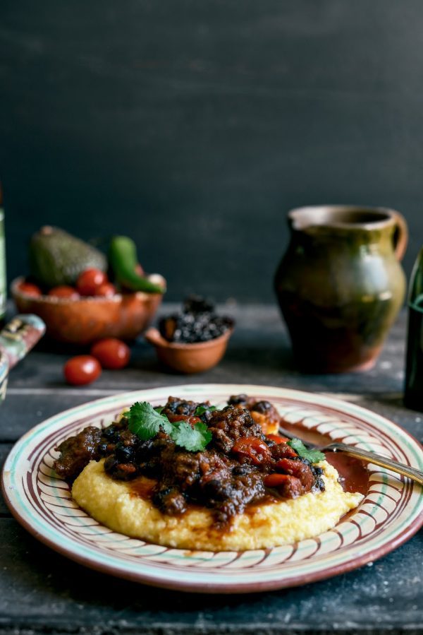 Mexican Braised Beef Cheeks with Soft Cheesy Polenta – Stuck in the kitchen