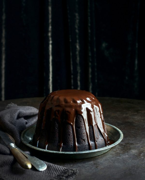 dark & decadent chocolate steamed pudding with luscious chocolate sauce ...